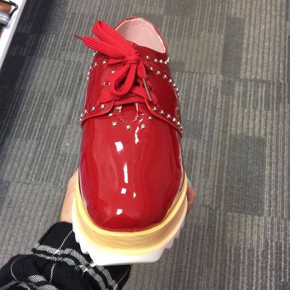 Shoes | Red Studded Platform Sneaker | Poshmark